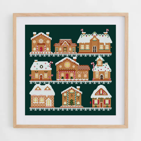 Gingerbread Houses Cross Stitch Pattern | The Fresh Cross Stitch