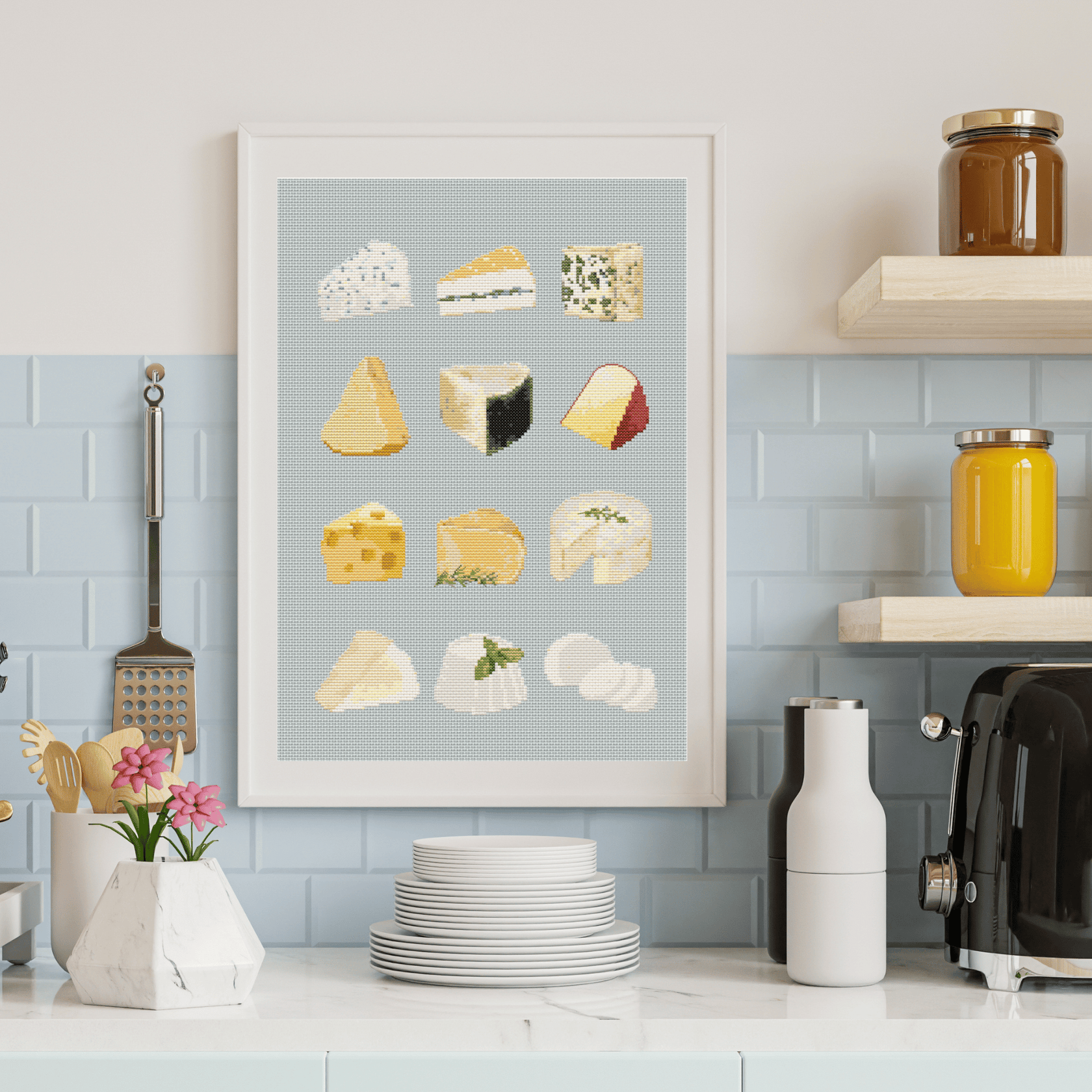 Cheese Poster Cross Stitch Pattern | The Fresh Cross Stitch